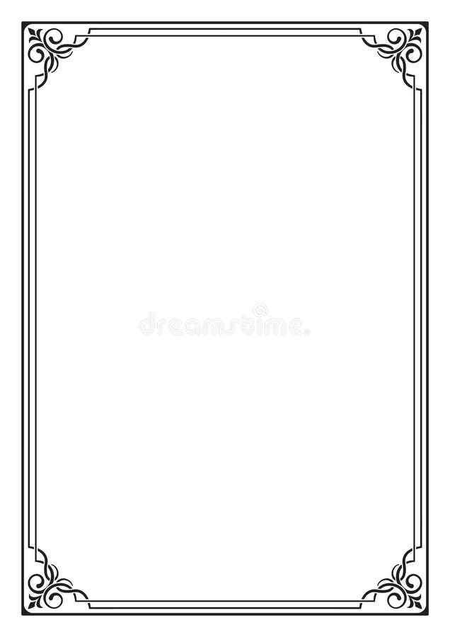 Ornate Black Square Frame, Corners. Stock Vector - Illustration of text ...