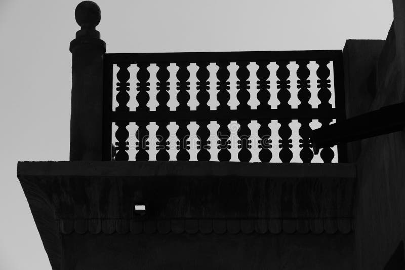 Black and White Dubai Decorative Railing and Structure Stock Photo ...