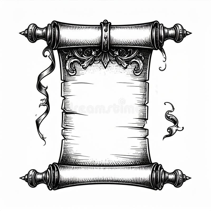Ornate Black and White Scroll Design Background Stock Illustration - Illustration of graphic ...