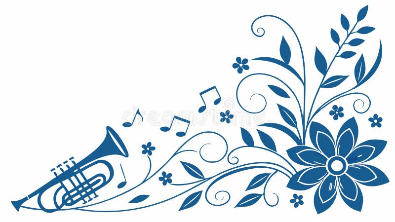 Ornate Blue Corner with Classical Symmetrical Scrolls, Vector Design ...