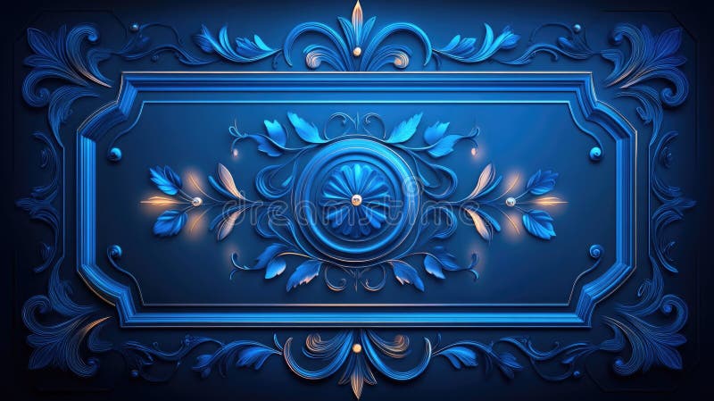 Ornate Blue Floral Design with Intricate Details and Elegant Patterns ...