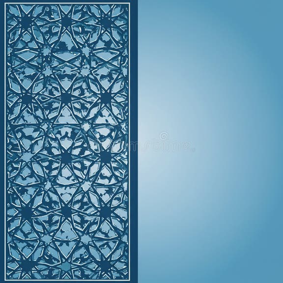 Ornate Blue Geometric Pattern with Interlocking Star Designs on a Textured Stock Illustration ...