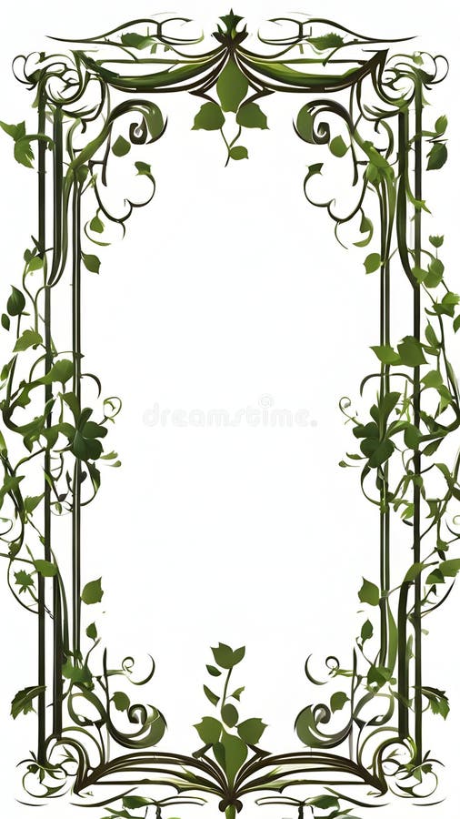 Plants and Vines Border Frame Copy Space Area, AI Generative Stock ...