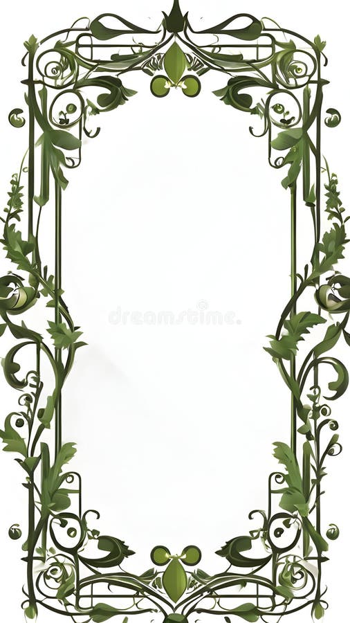 Plants and Vines Border Frame Copy Space Area, AI Generative Stock ...