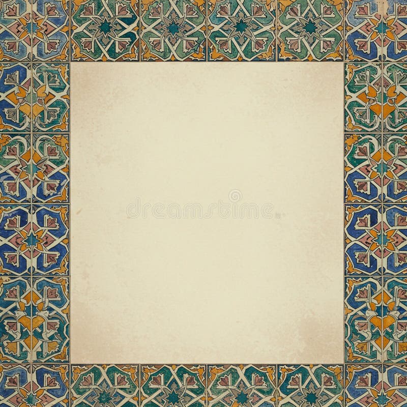 Ornate Border Featuring Intricate Geometric Patterns with Interlocking ...