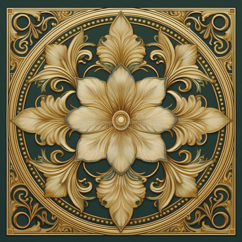 Ornate Botanical Golden Border Design Stock Illustrations – 3,229 ...