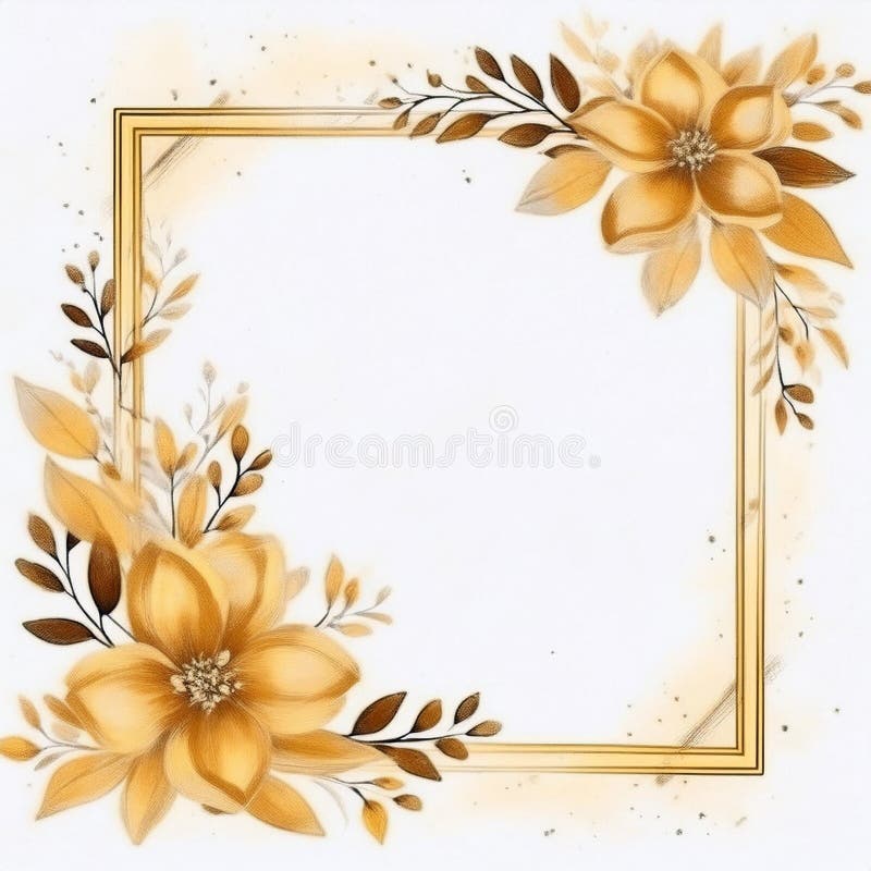 Border Design Ornate Botanical Golden Stock Illustrations – 3,367 ...