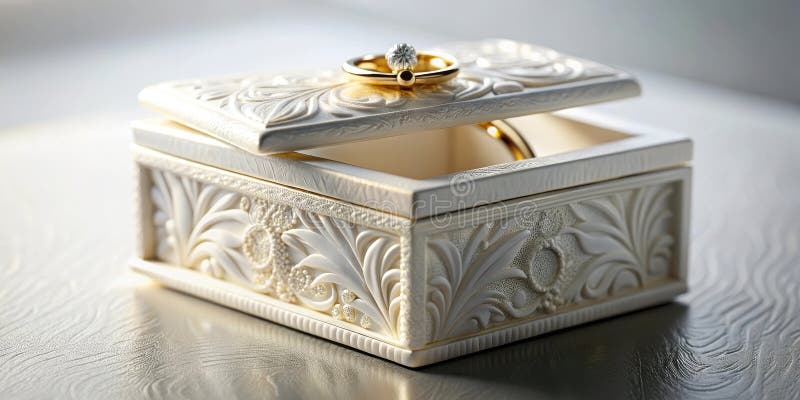 Ornate Box with Wedding Rings a Symbol of Commitment. Generative AI ...