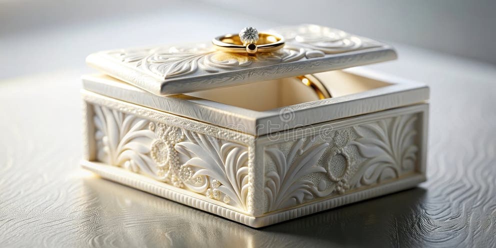 Ornate Box with Wedding Rings a Symbol of Commitment. Generative AI ...
