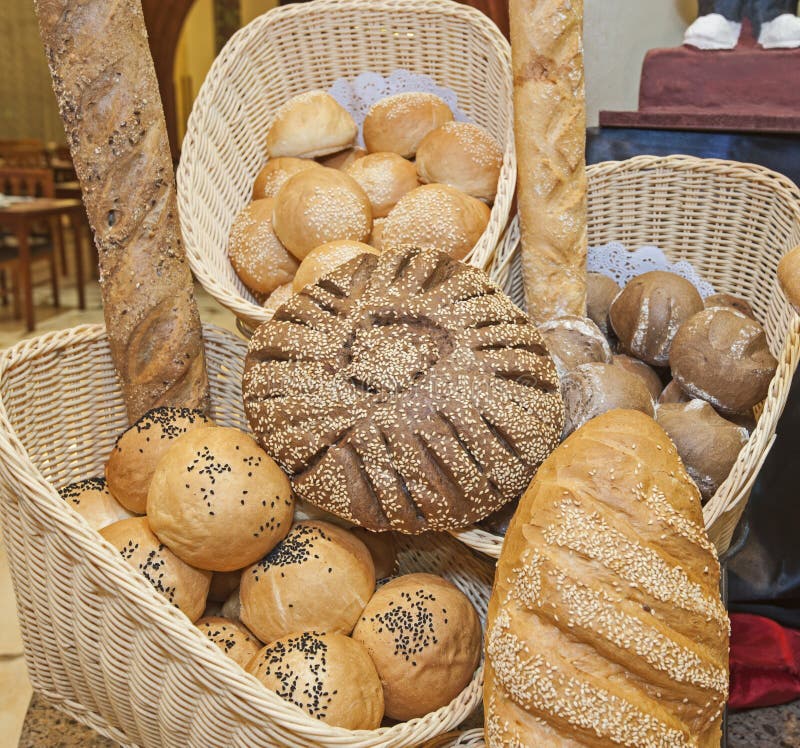 Bread Display at a Hotel Buffet Stock Photo - Image of dining, variety ...