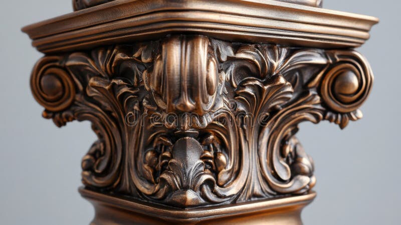 Ornate Bronze Column Detail Closeup Stock Illustration - Illustration ...