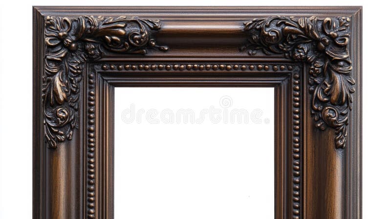 Ornate Bronze Picture Frame with Detailed Carving Stock Illustration ...