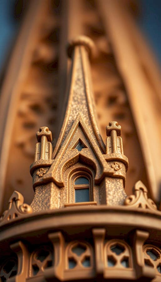 Ornate Brown and Red Gothic Architecture with Arched Windows Stock ...