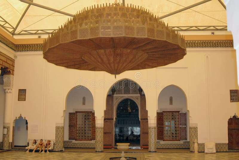 Ornate Building Interior in Historic Medina, Marrakesh, Morocco ...