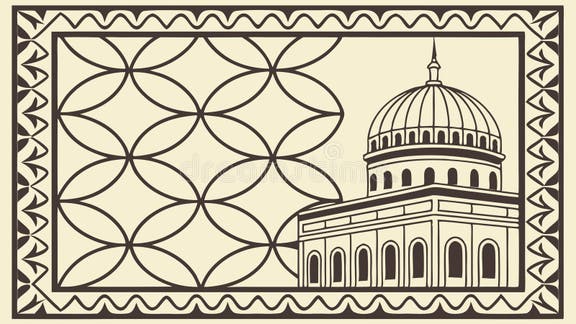 Ornate Building with Pattern Frame, Architectural Elegance, Vector ...