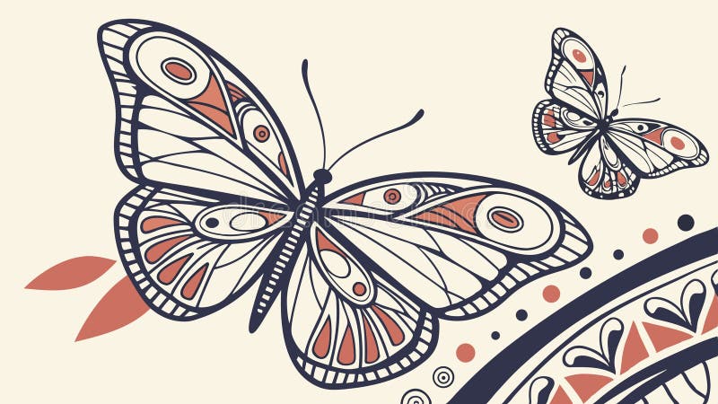 Ornate Butterflies and Pattern Illustration, Vector Design Generative ...