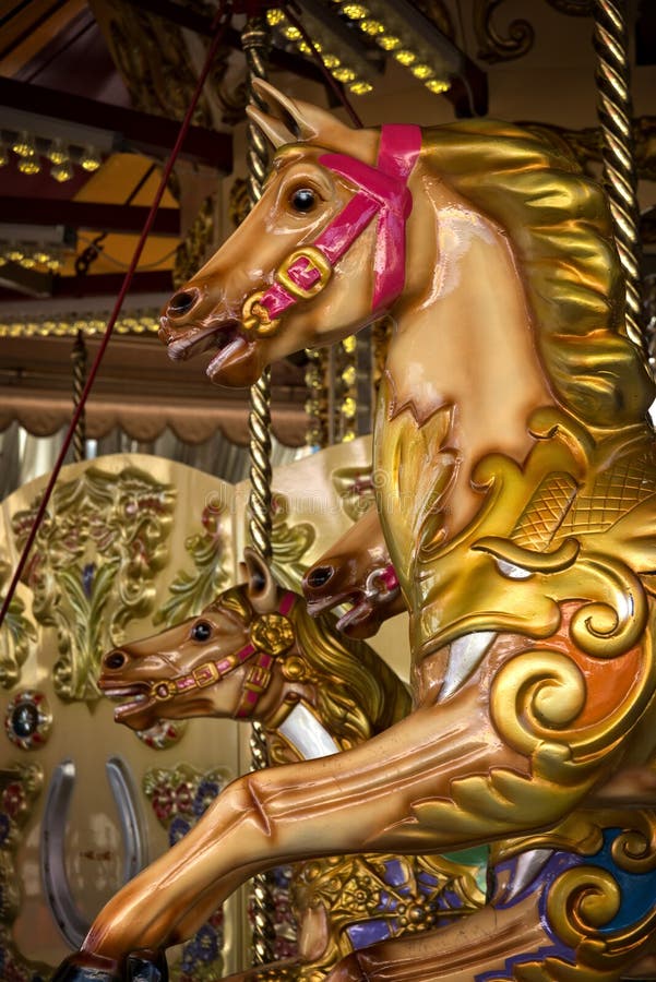 Ornate carousel horses stock image. Image of carousel - 152279295