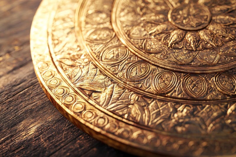 An Ornate Carving in Mandala Style, Featuring a Central Solar Disk with ...