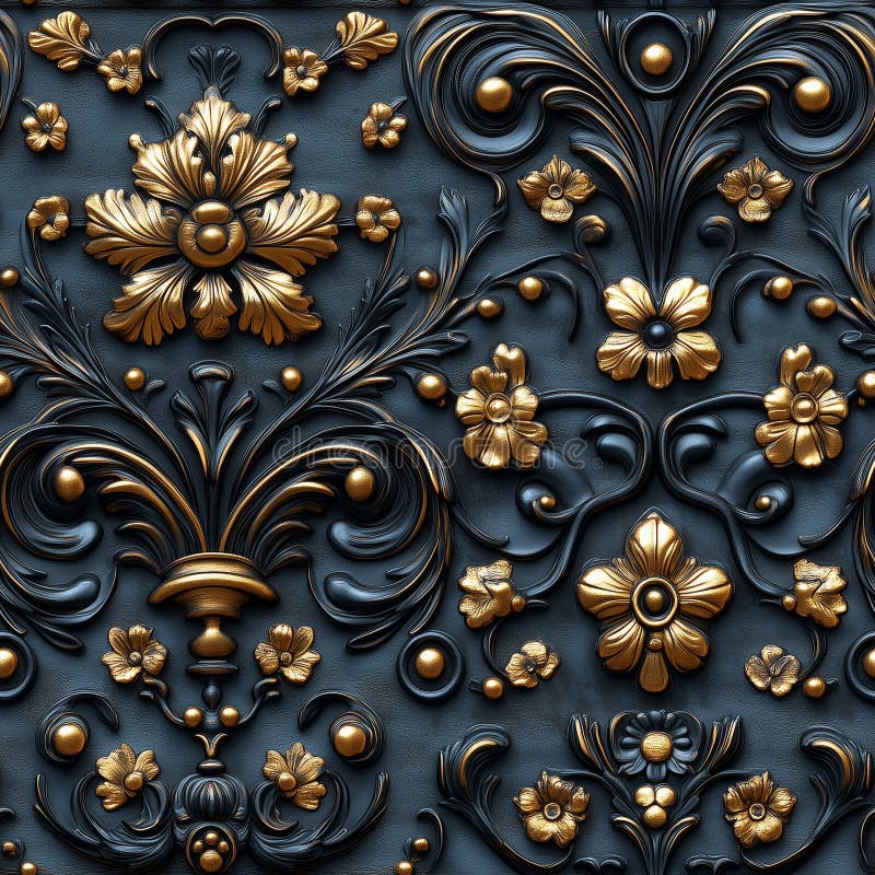 Ornate Cast Iron and Baroque Metalwork Patterns Stock Illustration ...