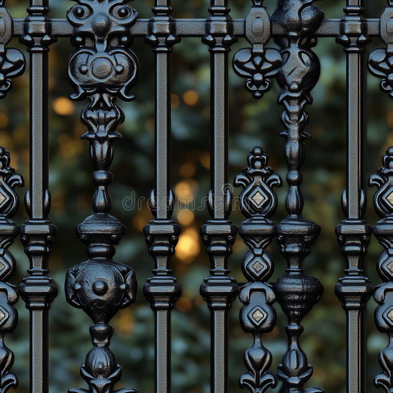 Ornate Cast Iron and Baroque Metalwork Patterns Stock Illustration ...