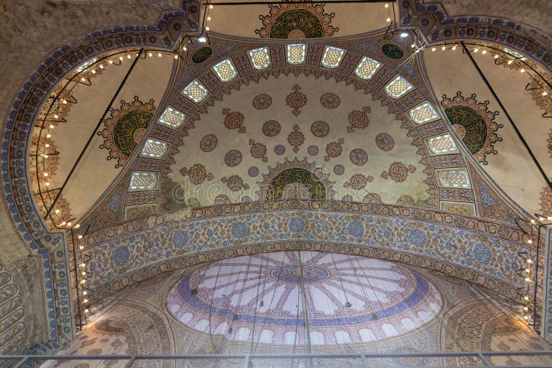 Turkey - Istanbul - Blue Mosque Ceiling - Intricate Islamic Artistry ...