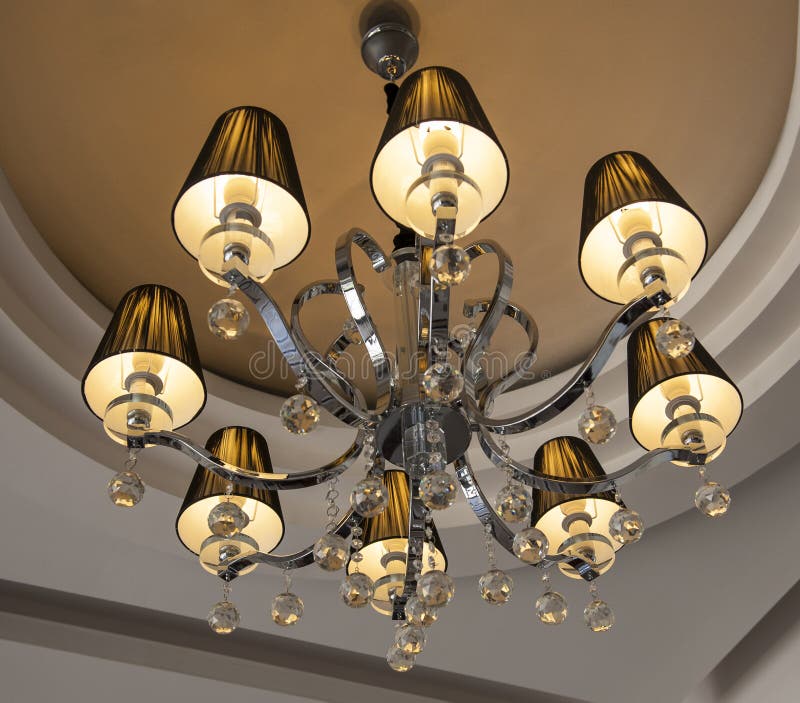 Ornate Ceiling Light Chandelier Stock Photo - Image of bulb, decorative ...