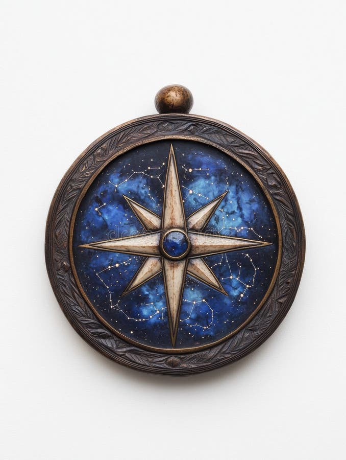 Ornate Celestial Compass with Starry Night Sky Stock Illustration ...
