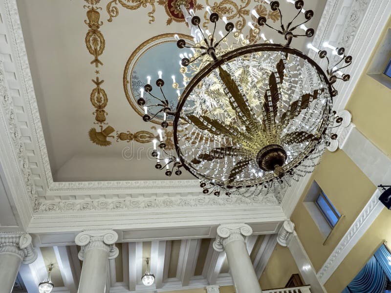 Chandelier in the Foyer of the Opera House Stock Image - Image of metal ...