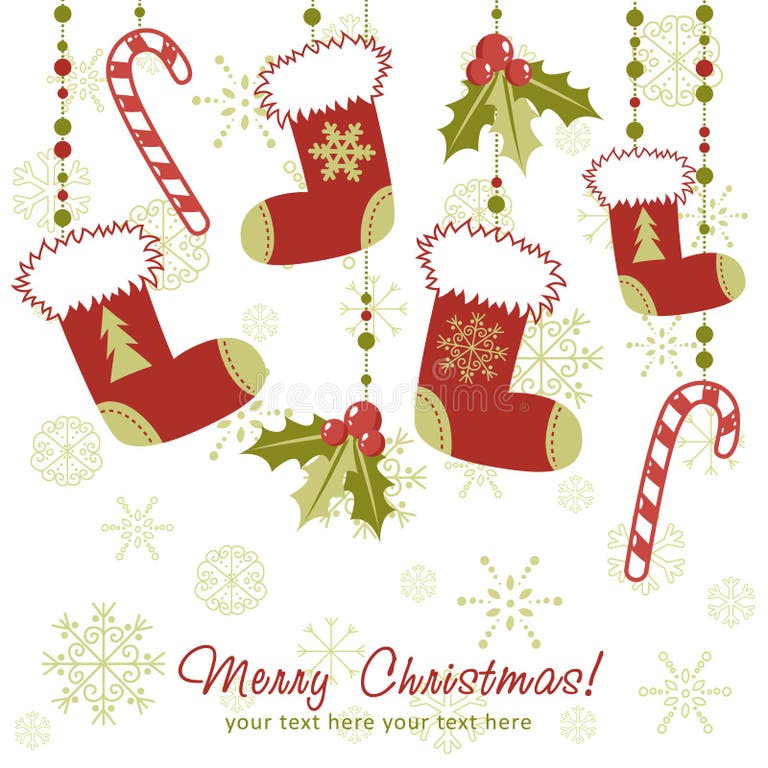 Stocking Christmas Card Stock Illustrations – 13,216 Stocking Christmas ...