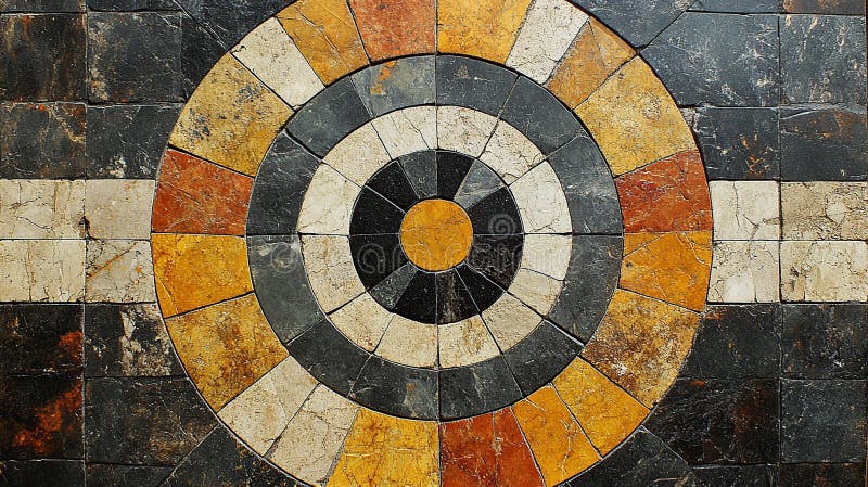 Ornate Circular Mosaic Tile Pattern Stock Illustration - Illustration ...