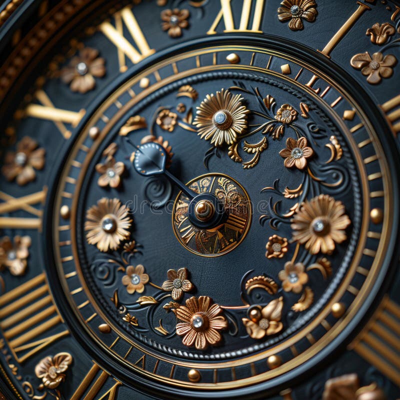 Ornate clock face close-up stock image. Image of intricate - 312851275