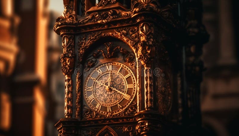 Ornate Clock Tower Symbolizes Ancient Elegance and History Generated by ...