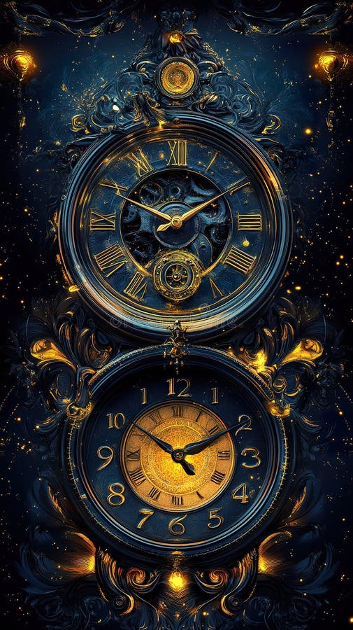 Ornate Clockwork Timepiece Celestial Design Stock Illustration ...