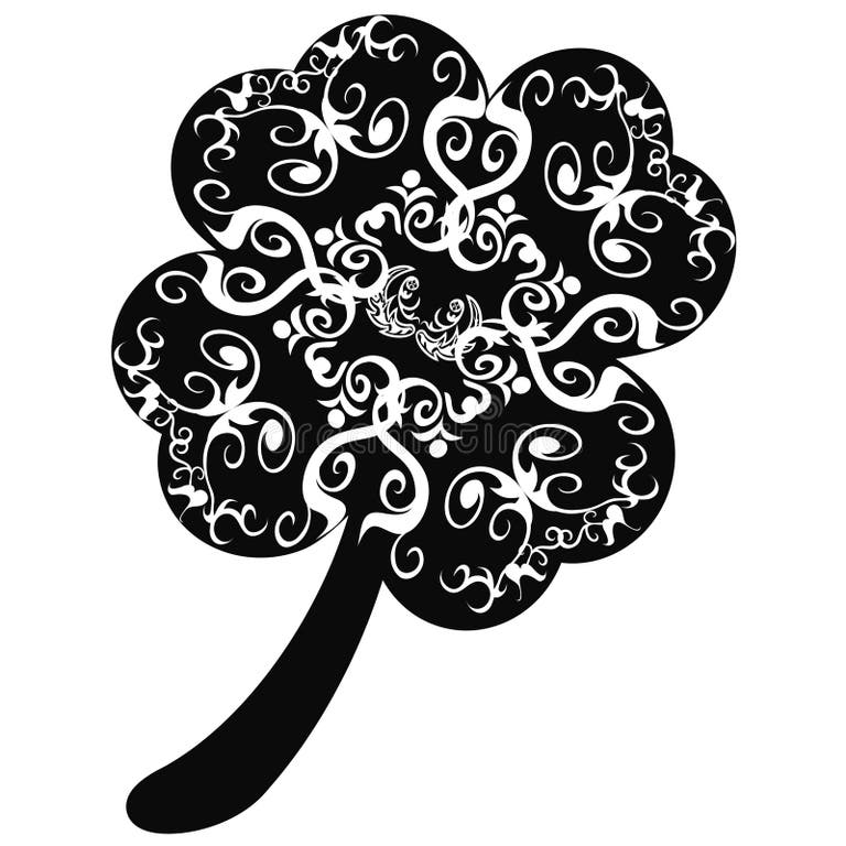 Ornate clover leaf stock vector. Illustration of creativity - 50558465