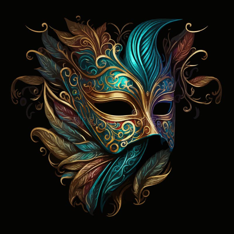Ornate Colorful Venetian Mask Stock Vector - Illustration of party ...