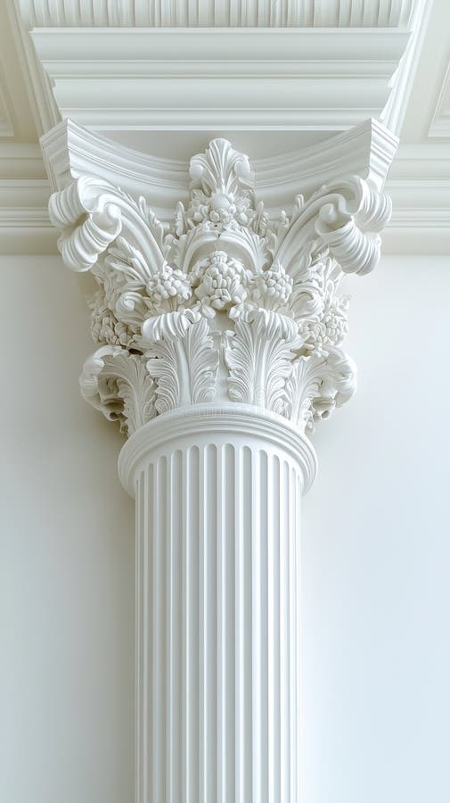White Corinthian Column with Ornate Capital Stock Illustration ...