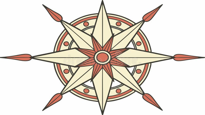 Ornate Compass Rose Vector Illustration, Navigation and Exploration ...