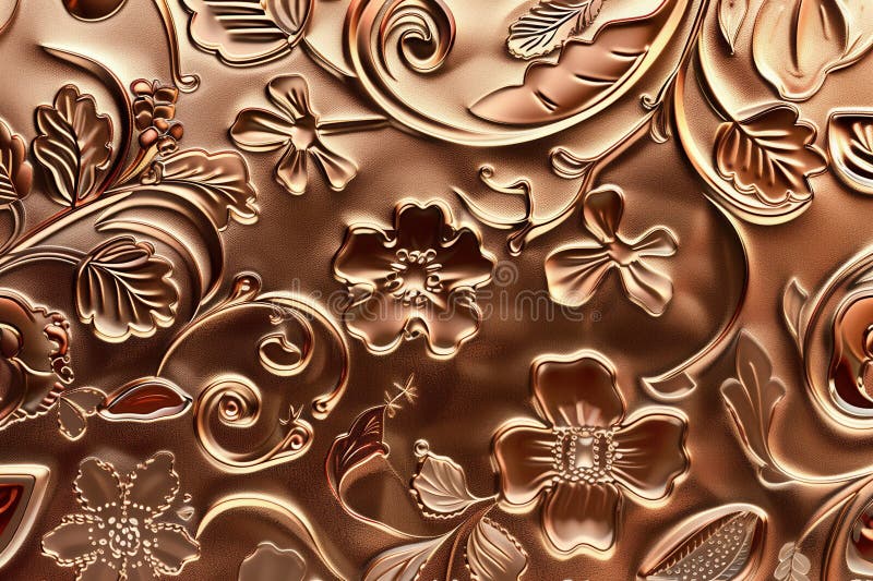 Ornate Copper Floral Design Stock Illustration - Illustration of ...
