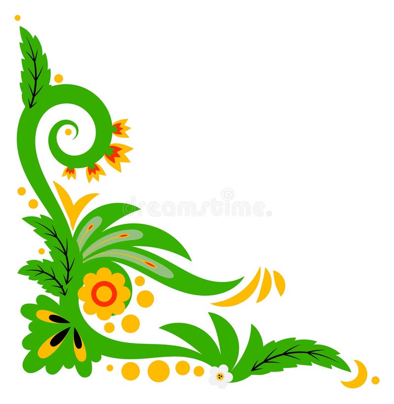 Ornate Corner Element. Decorative Floral Border Design Stock Vector ...