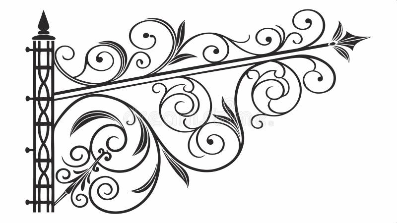 Ornate Corner Scroll Detail for Decorative Gate or Fence Designs Vector ...