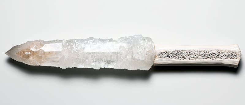 Ornate Crystal Quartz Dagger on White Background Stock Illustration ...