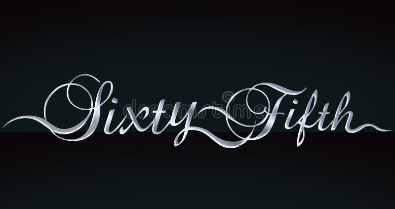 65th in Isolated Silver Letters Stock Illustration - Illustration of ...