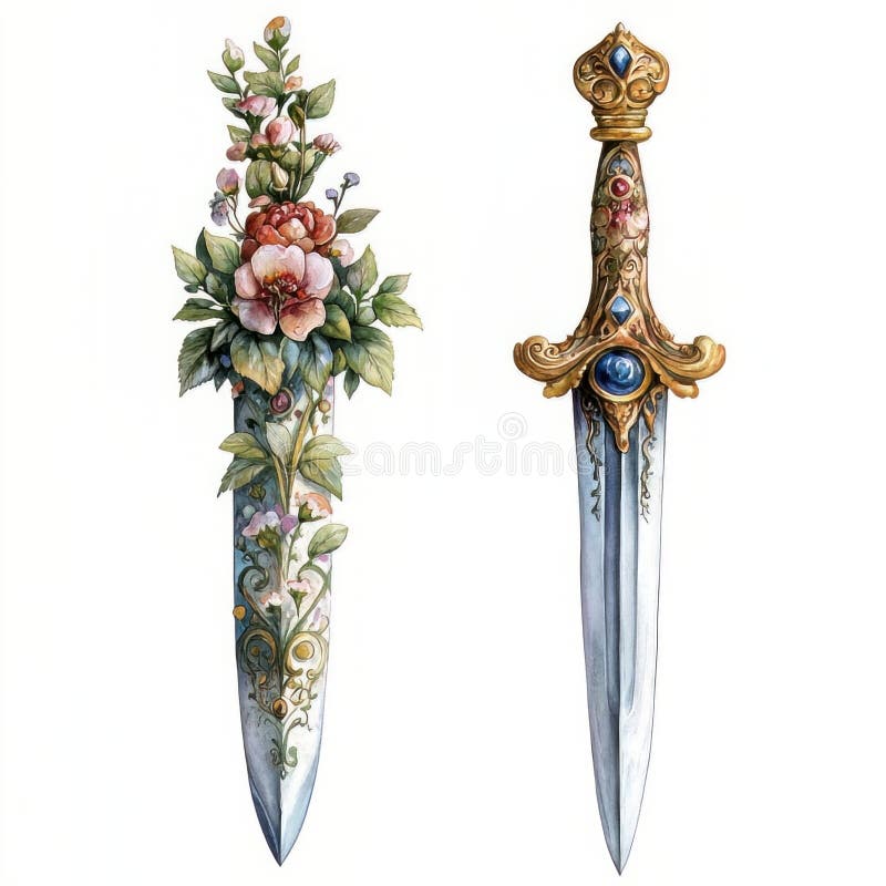 Ornate Dagger Intricate Design White Background Stock Photos - Free ...