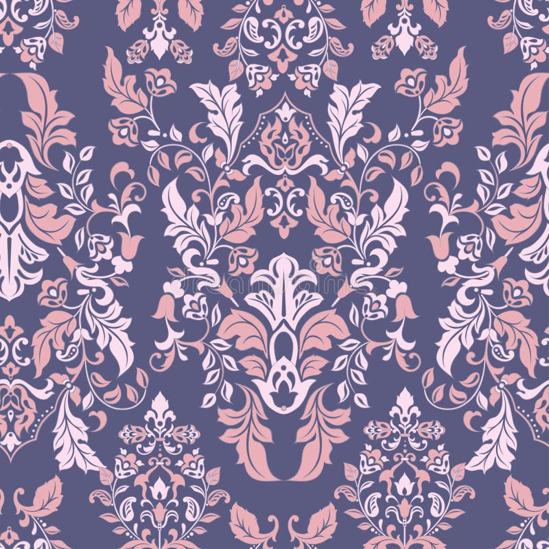 Ornate Damask Background. Vector Vintage Wallpaper. Stock Vector ...