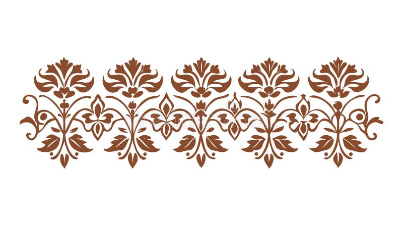 Ornate Damask Pattern Decorative Border Design, Vector Design Generative AI Stock Vector ...