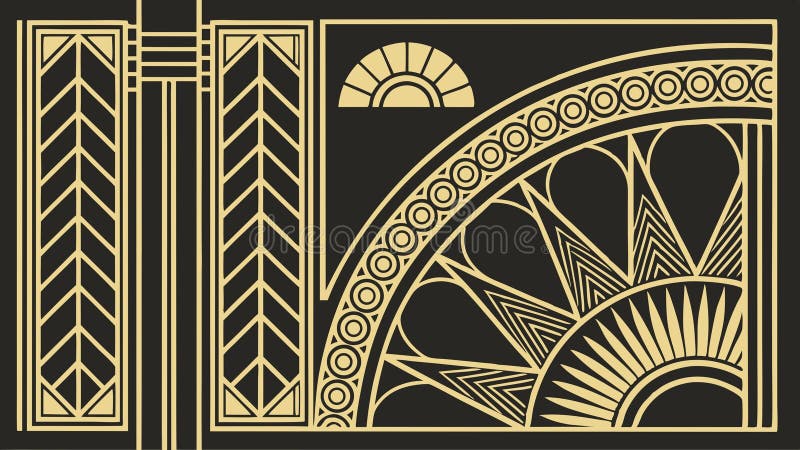 Ornate Decorative Architectural Design Element with Geometric Patterns ...