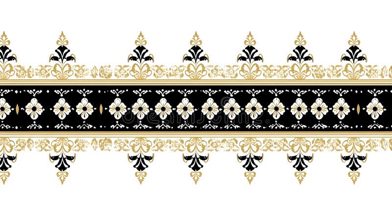 Ornate Decorative Border with Repeating Floral and Geometric Patterns ...