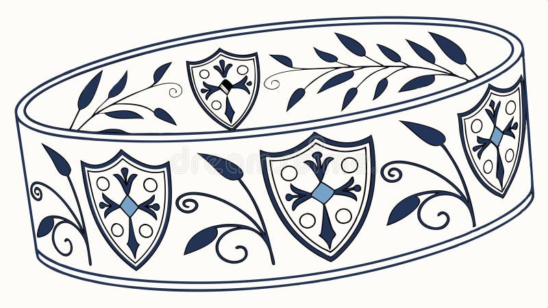Ornate Decorative Border with Shields, Symbolizing Strength and ...
