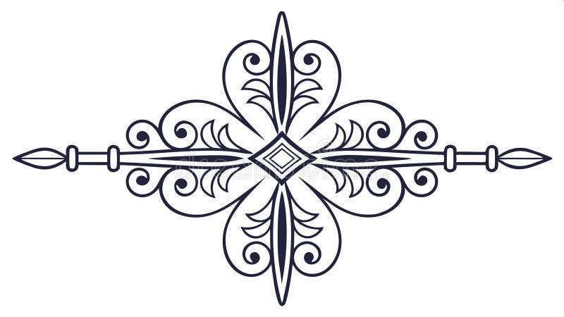 Ornate Decorative Flourish with Symmetrical Scrolling Acanthus Leaves ...