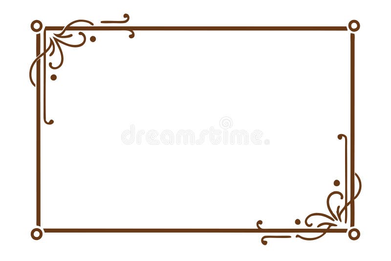 Ornate Decorative Frame in Brown Outline Stock Illustration ...